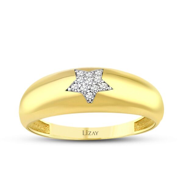 Altın Yıldız Taşlı Yüzük T3989 | Lizay Pırlanta